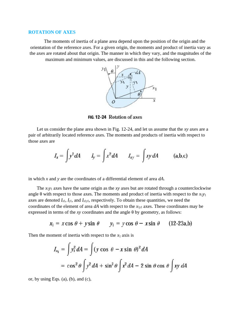 Centroid and Moment of Inertia (Continue) | PDF | Rotation | Cartesian ...