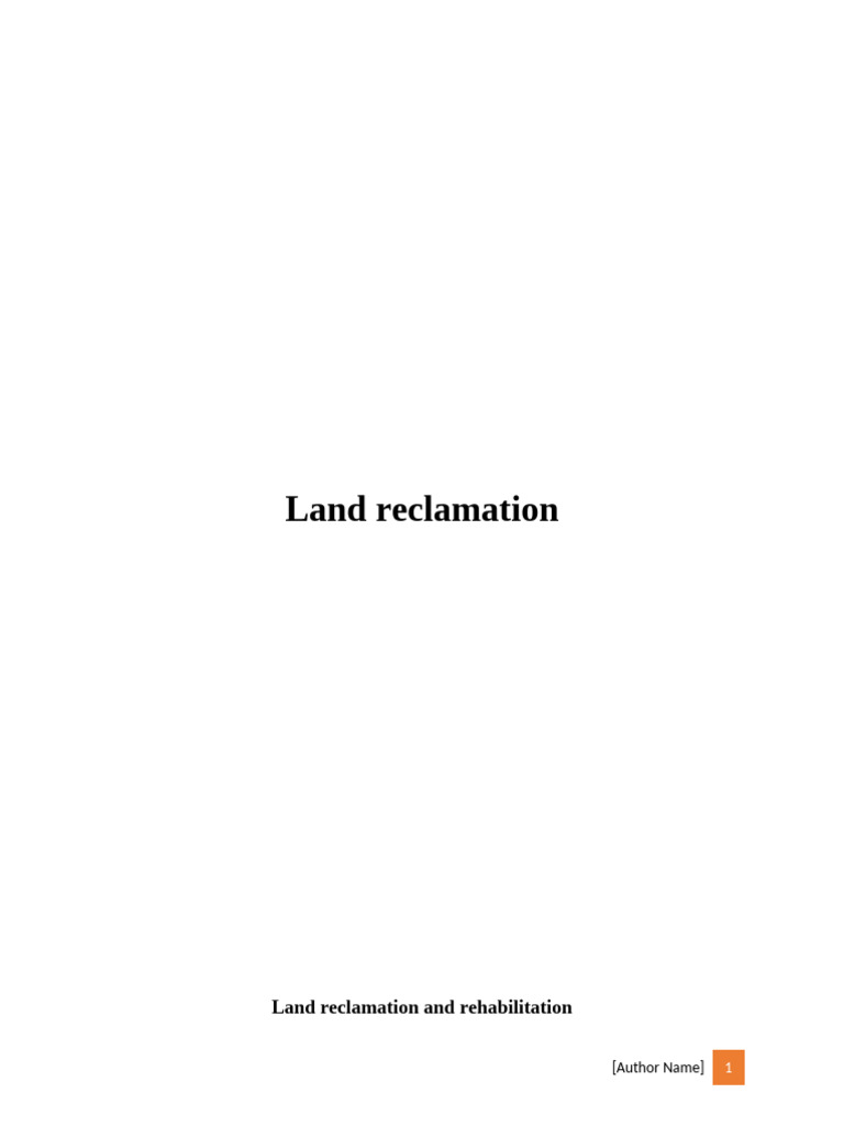 Land Reclamation and Rehabilitation Methods | PDF | Irrigation ...