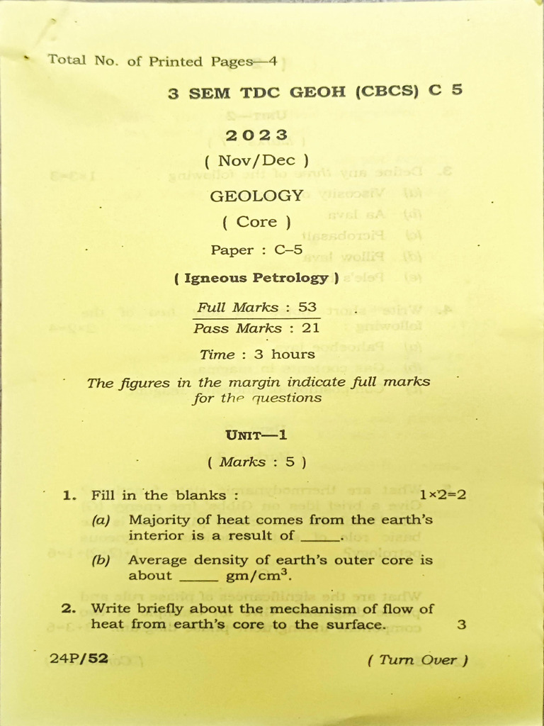 3 Sem TDC Geoh (CBCS) C 5 | PDF