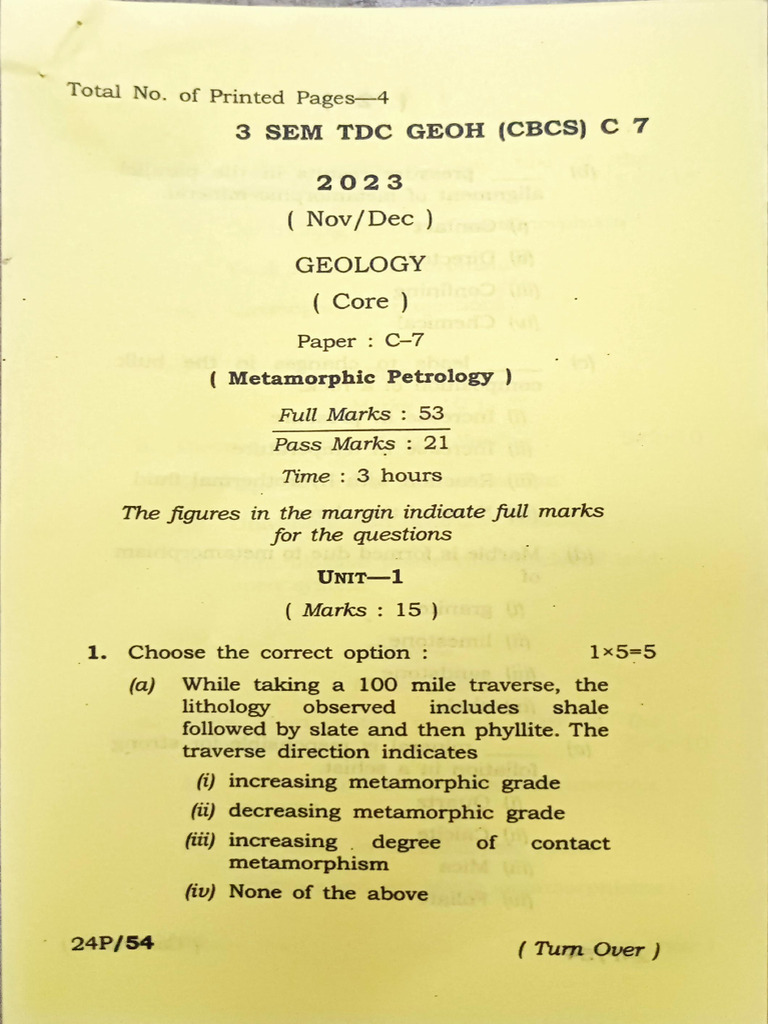 3 Sem TDC Geoh (CBCS) C 7 | PDF