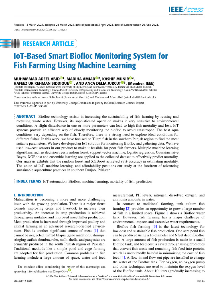 IoT-Based Smart Biofloc Monitoring System For Fish Farming Using ...