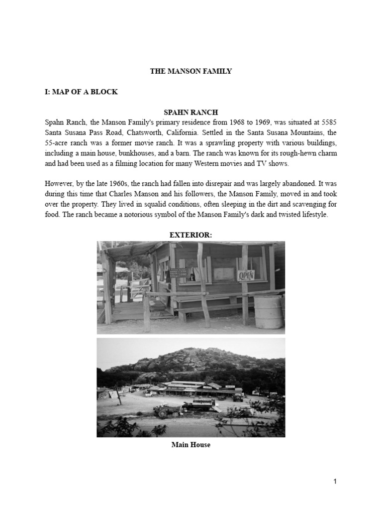 Spahn Ranch: Manson Family's Home | PDF | Window | Charles Manson