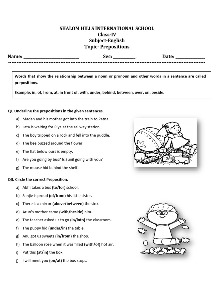 English HHW Worksheet 2 | PDF