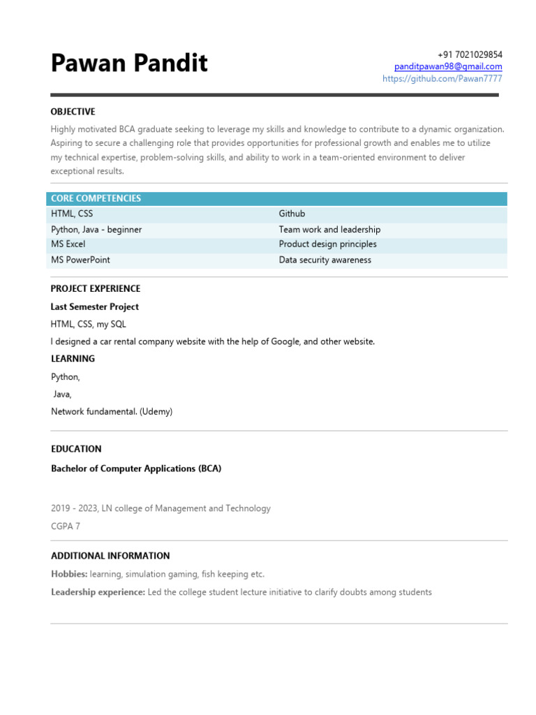 Pawan_resume | PDF