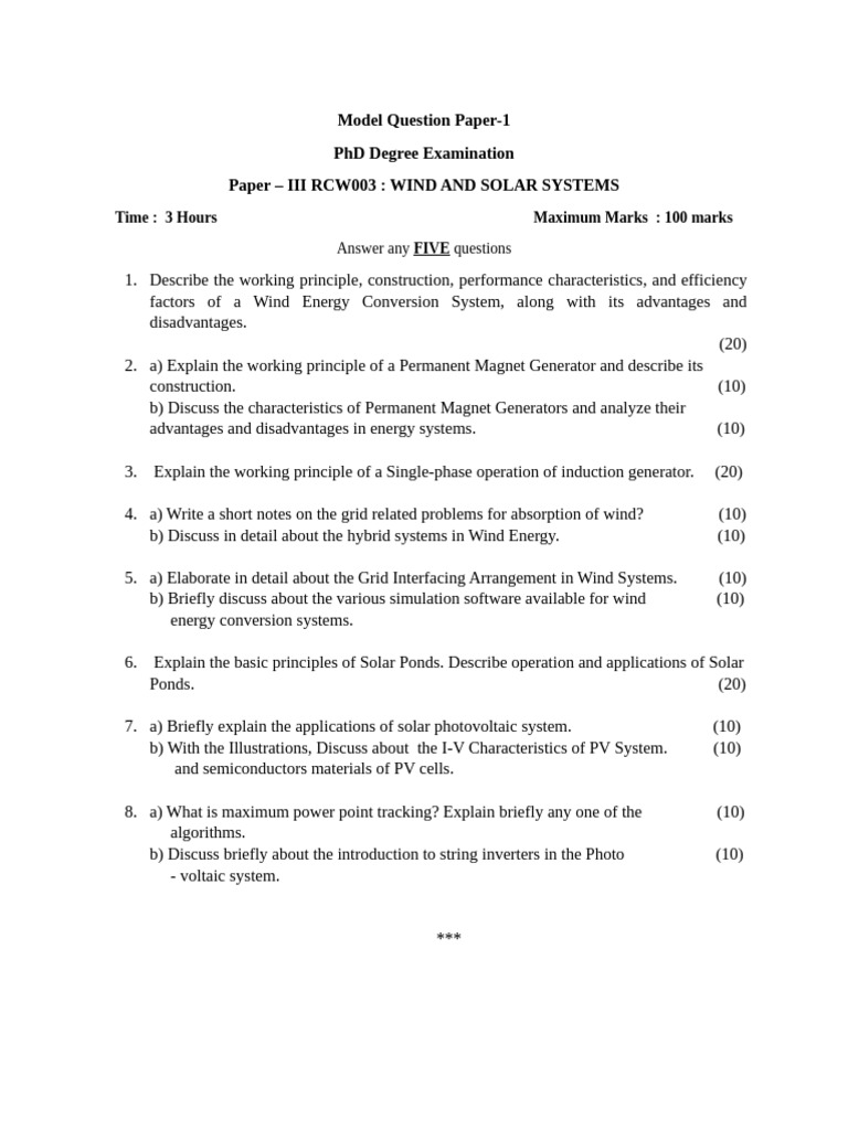 Model Question Paper 1 2025 | PDF