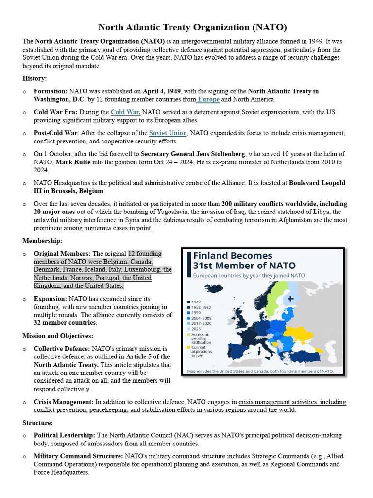 NATO's Evolution and Global Impact | PDF | Nato | Foreign Relations Of ...