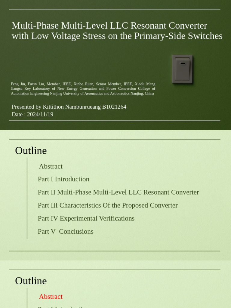 Multi-Phase Multi-Level LLC Resonant Converter With Low Voltage | PDF ...