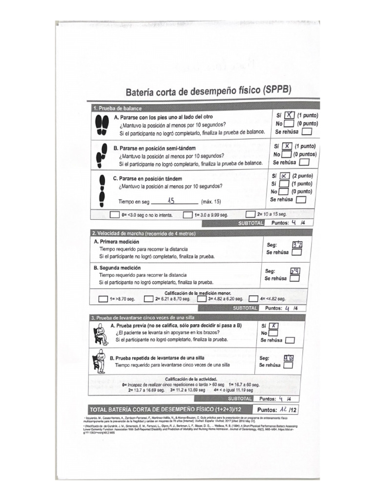 SPPB y TINETTI | PDF
