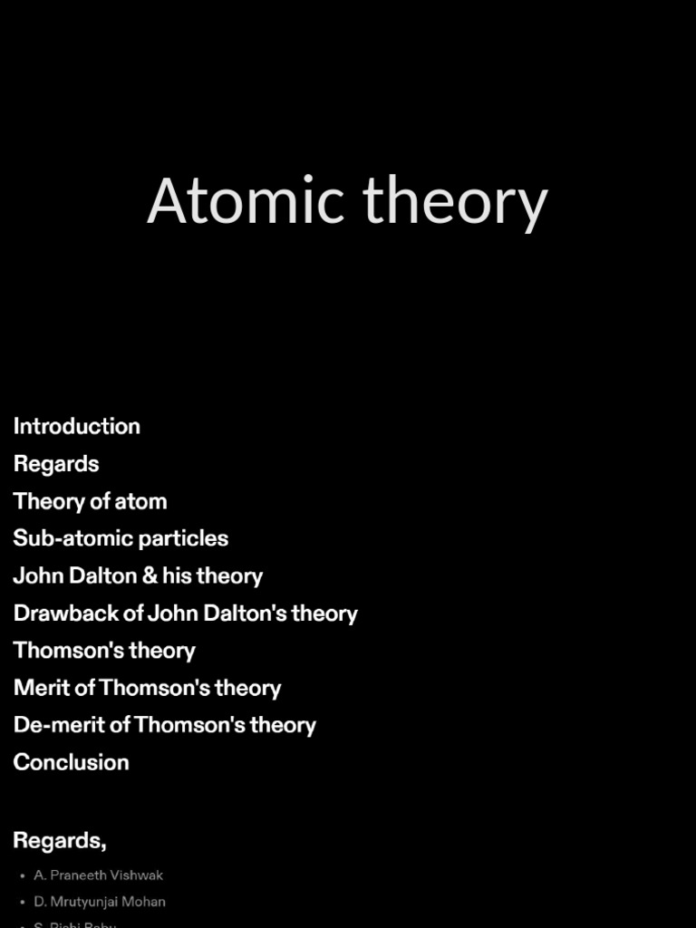 Atomic Theory | PDF