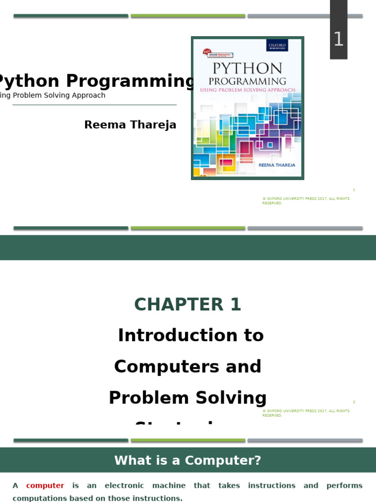 1 Basics of Computer and Problem Solving | PDF | Random Access Memory | Read Only Memory