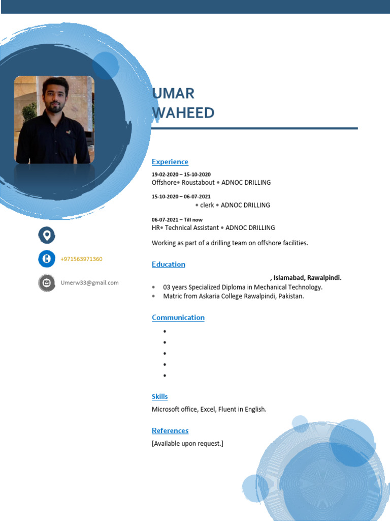 Umar Waheed: Offshore Drilling Profile | PDF