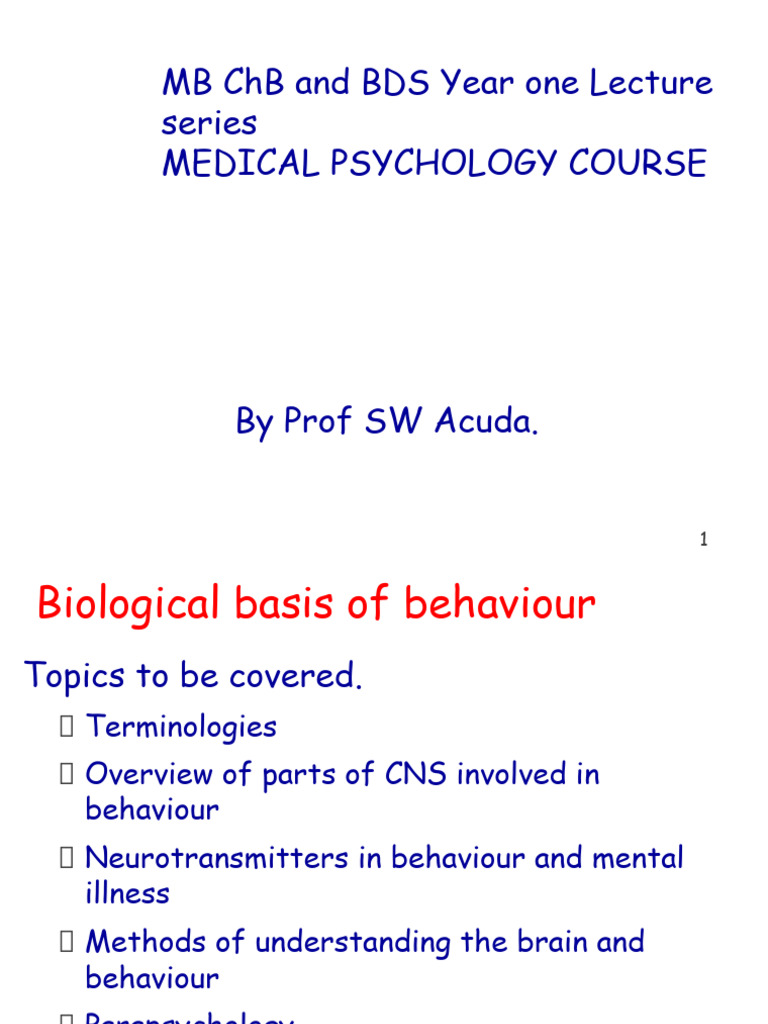 Biological Basis of Behaviour | PDF | Synapse | Neuron
