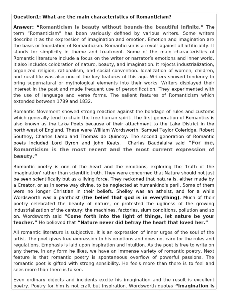 e...Unit v- Romanticism | PDF | Romanticism | Samuel Taylor Coleridge