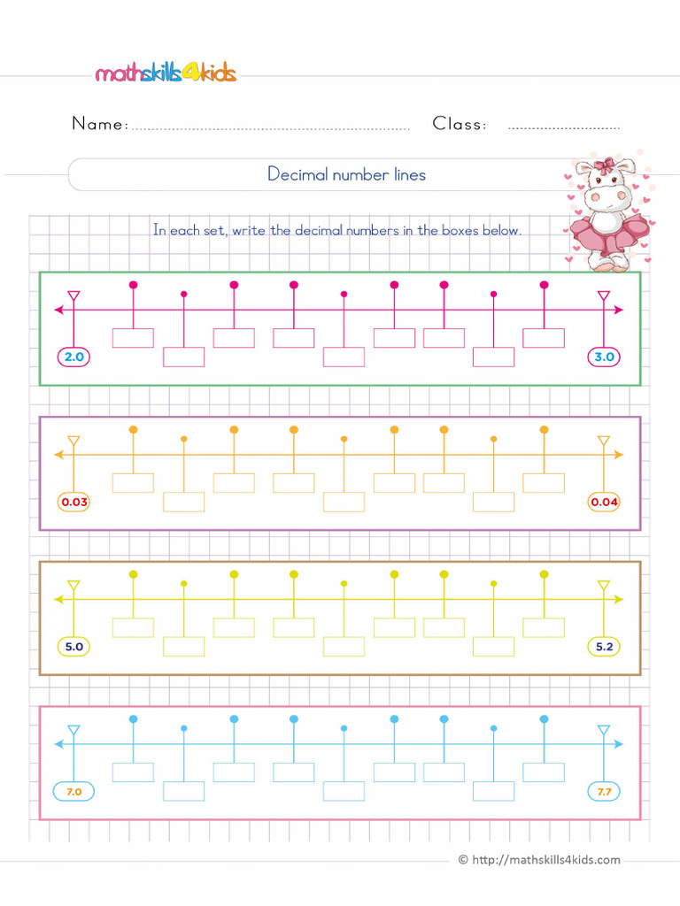 08.decimal Number Lines - 255cah | PDF