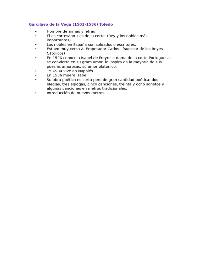 Garcilaso de La Vega | PDF