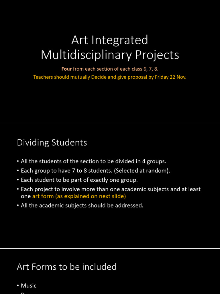 Art-Integrated Multidisciplinary Projects | PDF