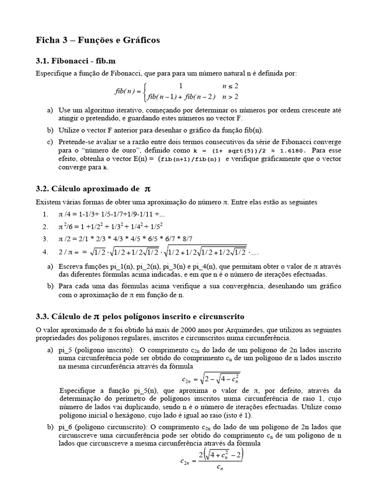 Ficha 3 ICP | PDF | Pi | Matemática