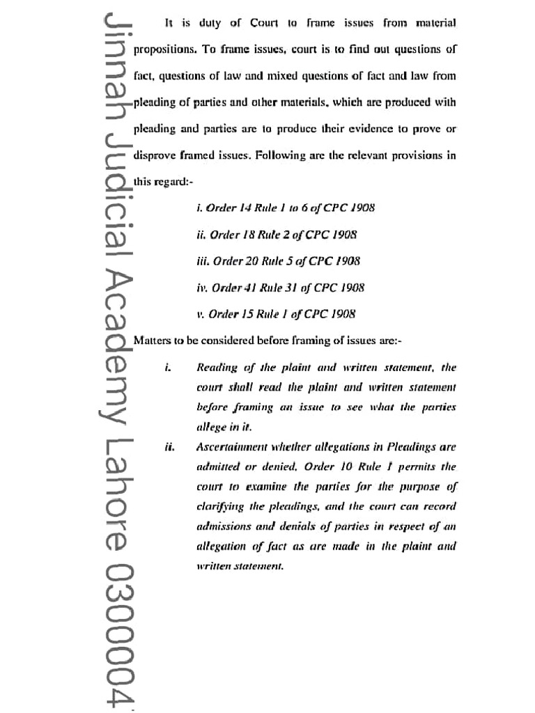 Framing Issues & Matter Considered | PDF