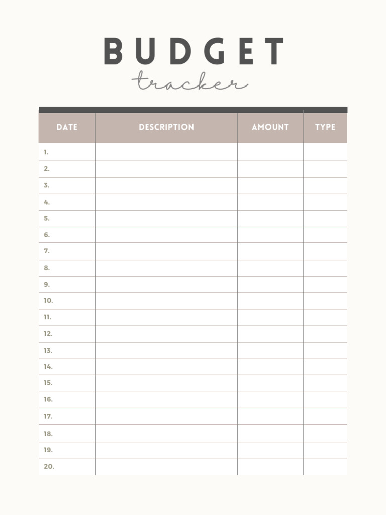Budget Tracker | PDF