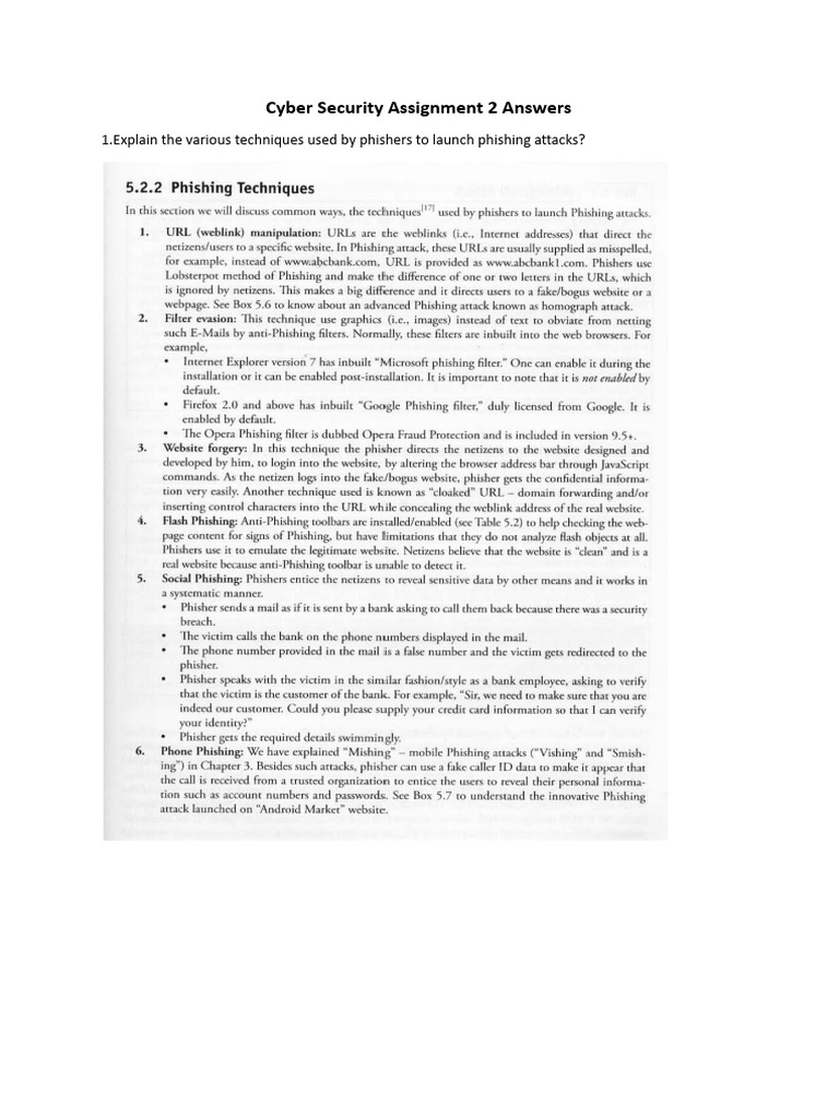 Cyber Security Assignment 2 Answers | PDF
