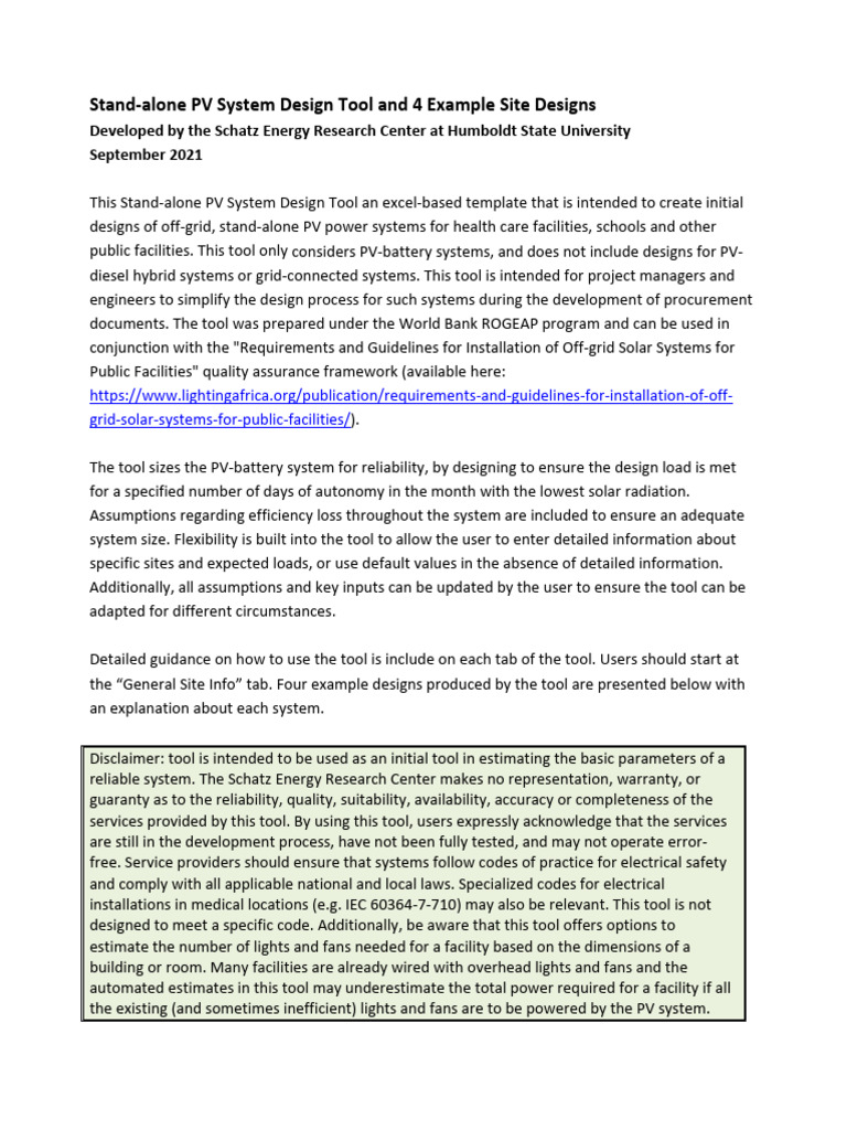 PV-System-Design-Tool-and-Example-Designs | PDF | Photovoltaics ...