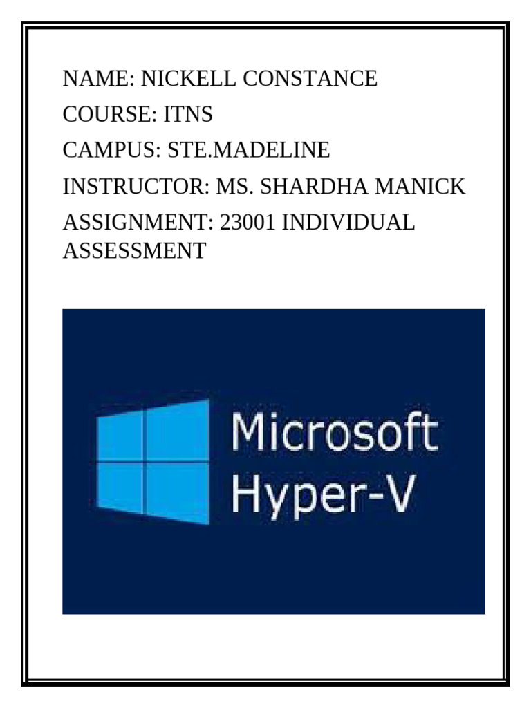 Individual Assessment. | PDF | Computer Network | Hyper V