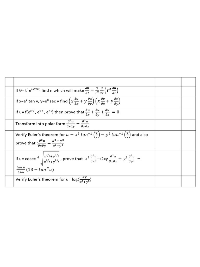 Tut 5. Partial Derivatives | PDF | Differential Calculus | Subtraction