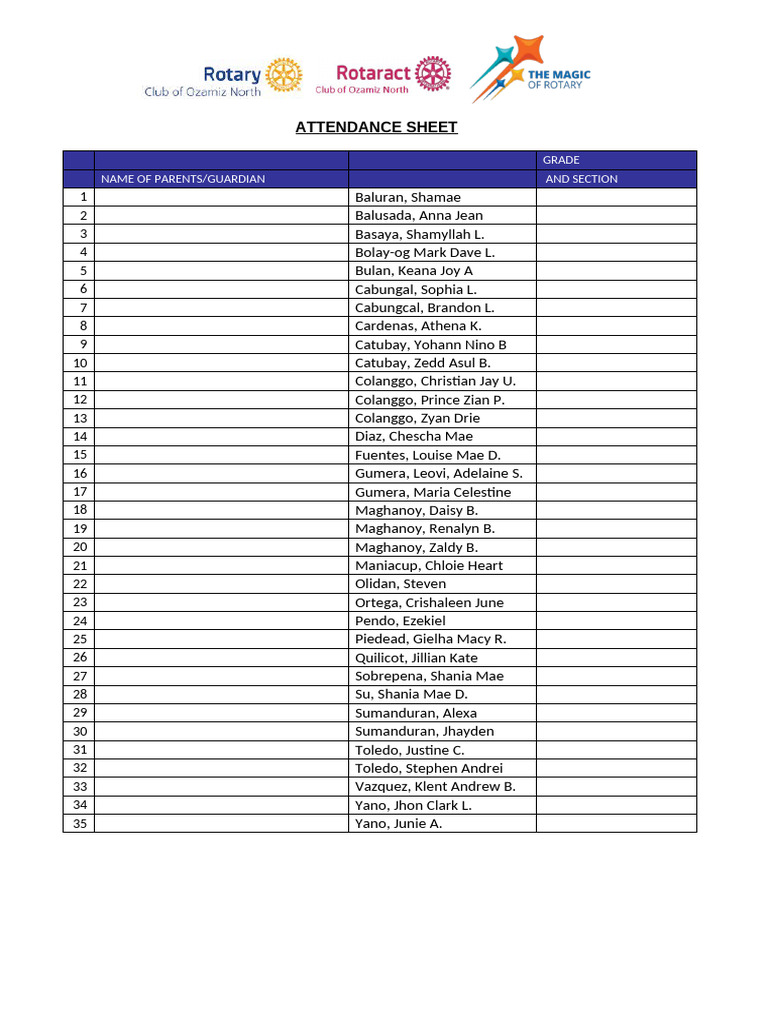 MATH ASSISTANCE FOR TINY HEROES ATTENDANCE SHEET AND PARENTS | PDF