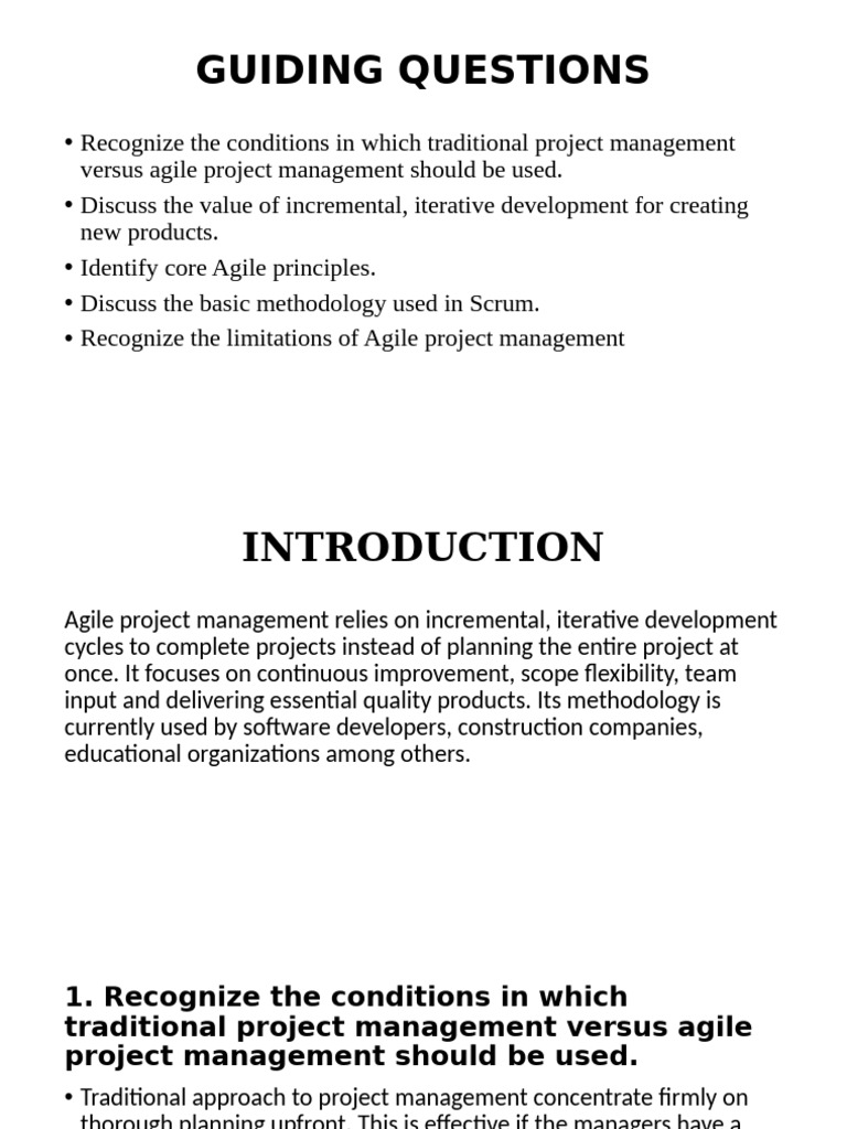 Agile vs. Traditional Project Management | PDF | Scrum (Software ...