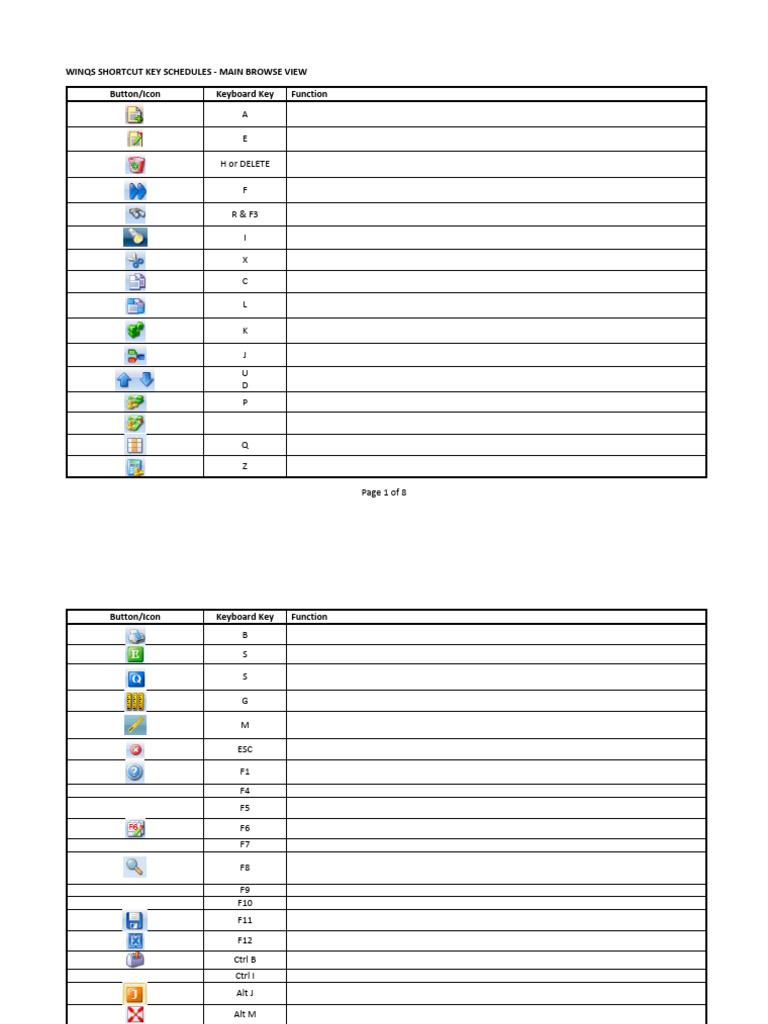 WinQS-V3_-_Shortcut_Keys | PDF | Computer Keyboard | Control Key