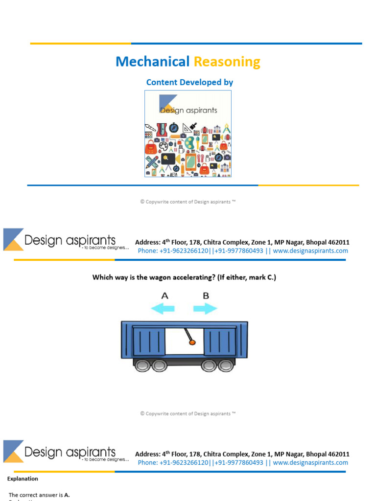 DA Mechanical Reasoning-01 | PDF | Force | Acceleration