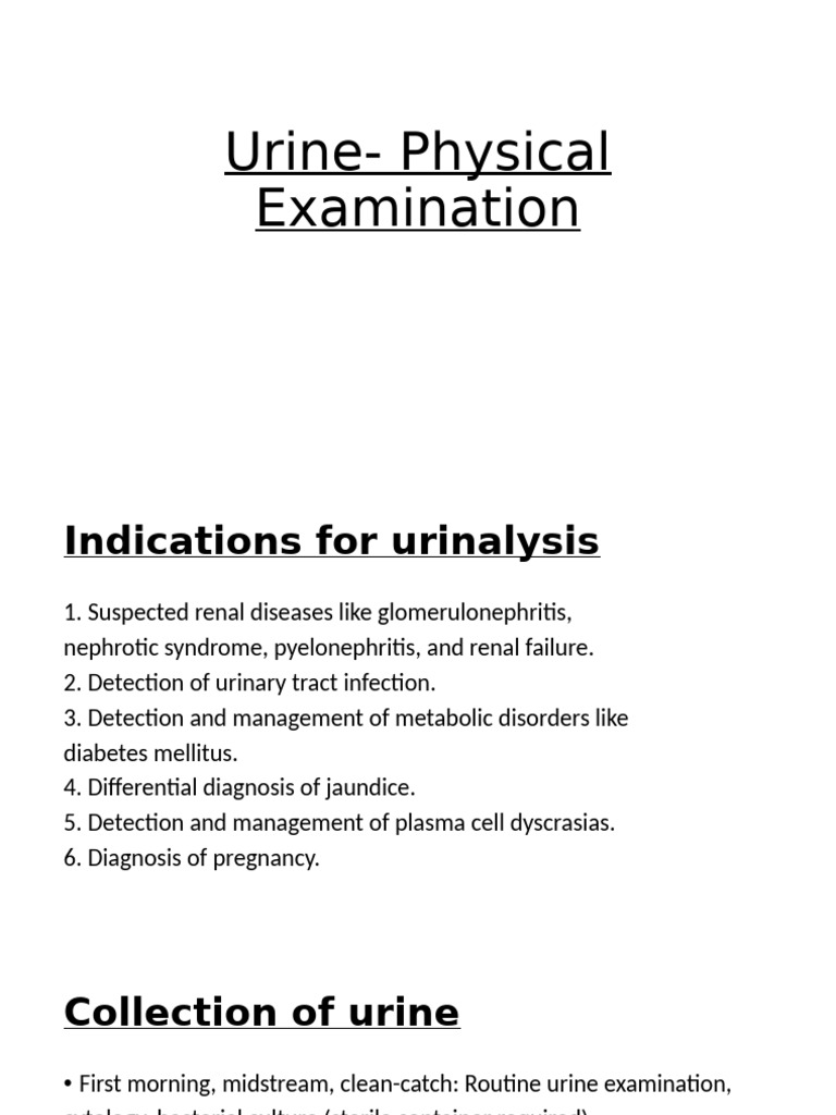 Urine - Physical Examination | PDF | Urine | Kidney