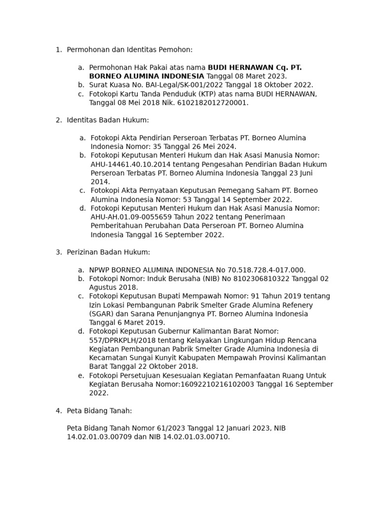 Permohonan Dan Identitas Pemohon | PDF
