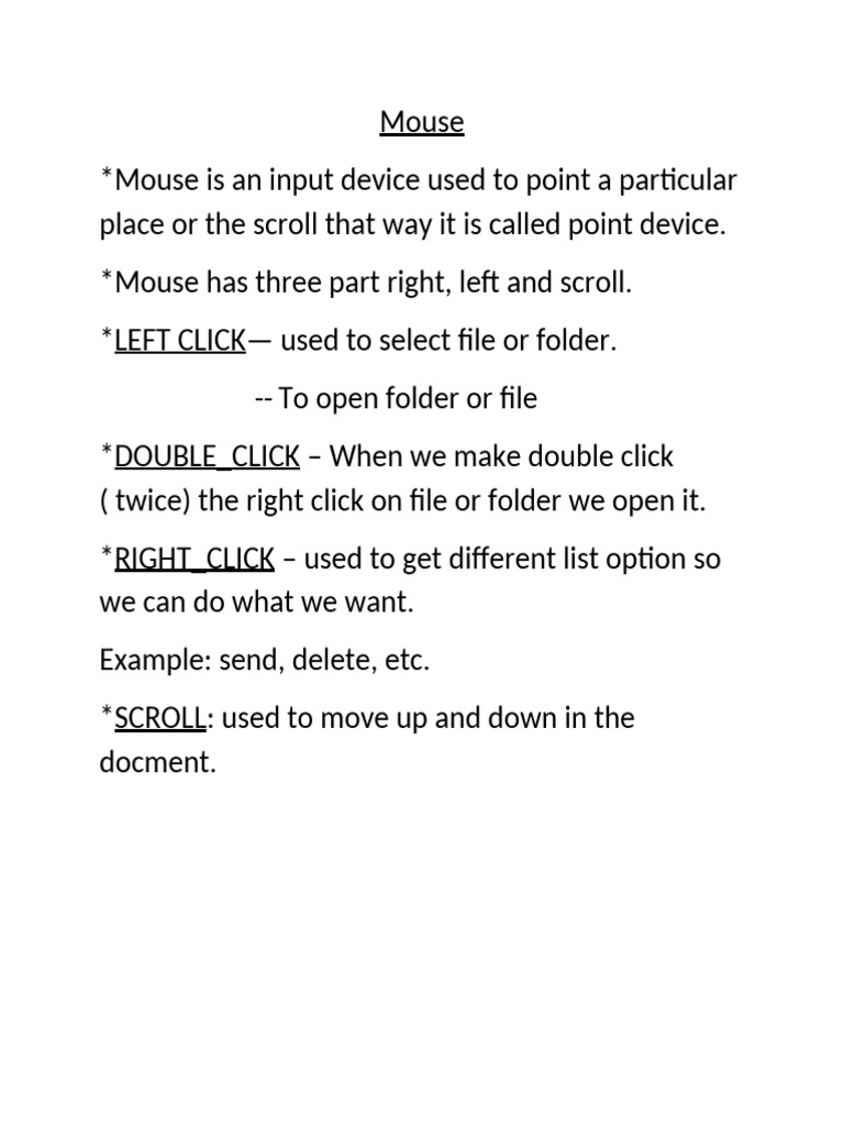 Understanding Mouse Functions | PDF