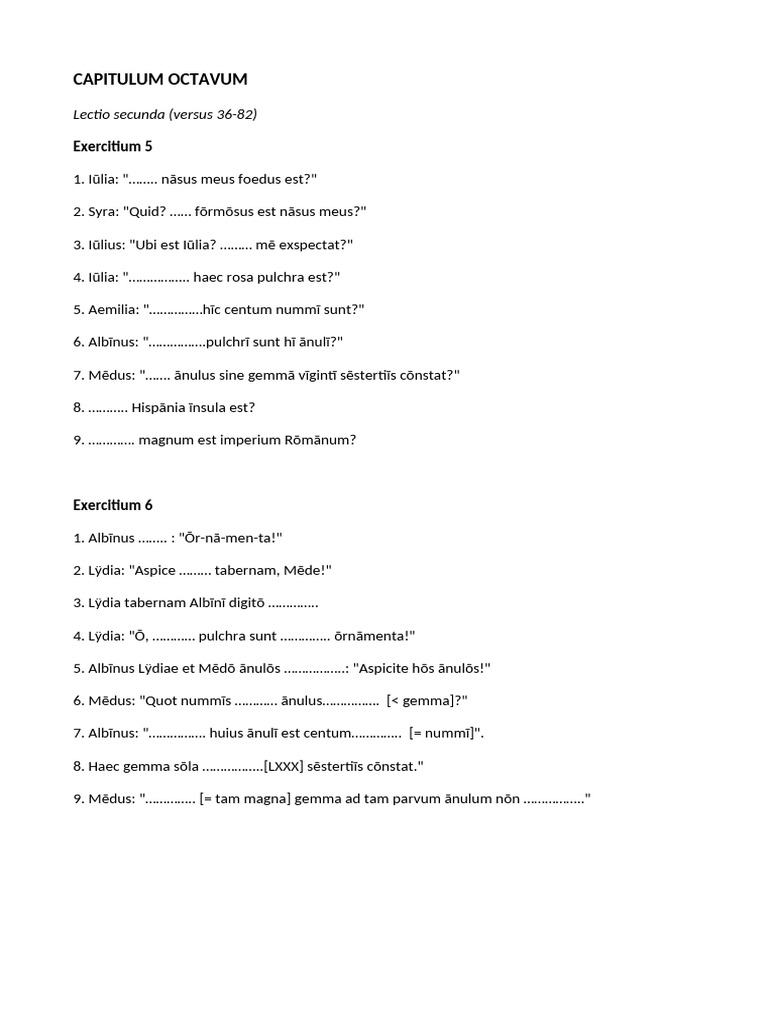 Capitulum Octavum Exercitia Lectio Secunda I | PDF