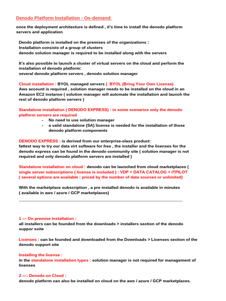 Denodo Platform Installation Guide | PDF | Databases | Java (Programming Language)