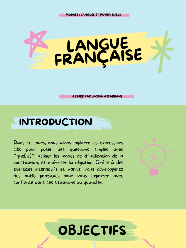 Cours de Français Séance 4-1 | PDF