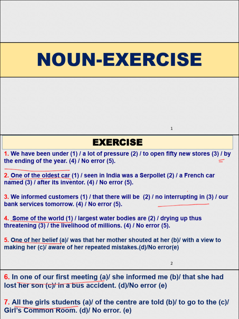 Noun Exercise | PDF
