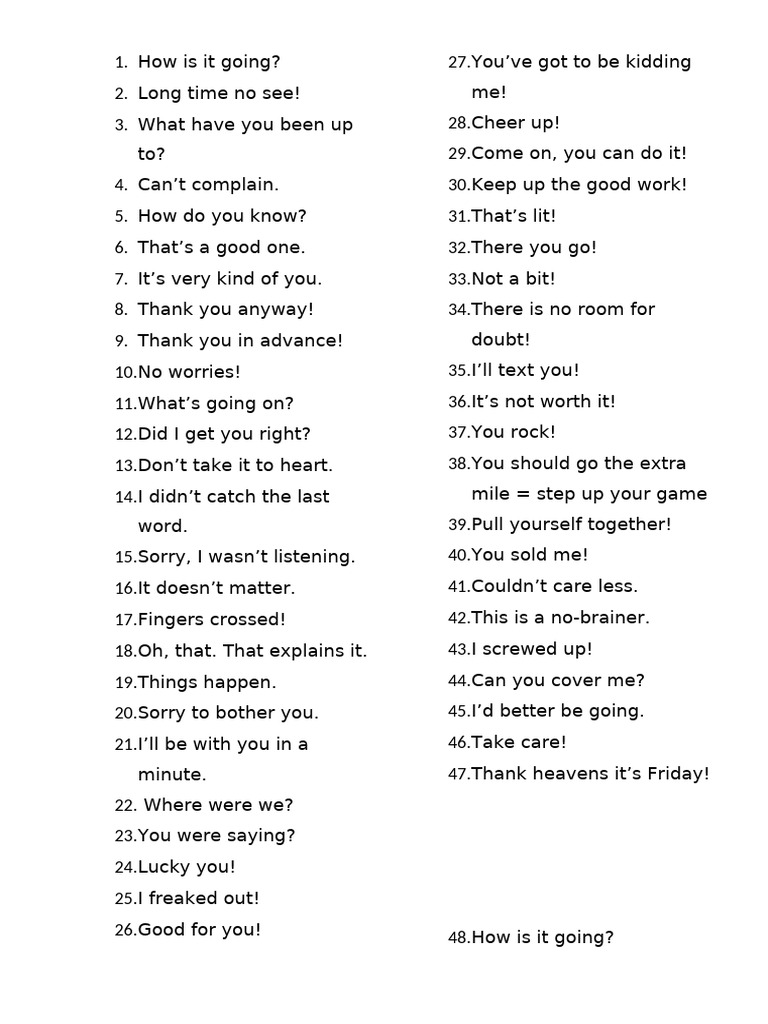 50 Common English Phrases | PDF