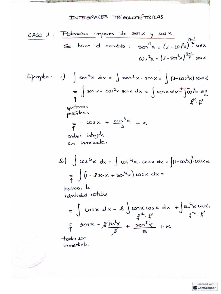 Integrales Trigonométricas | PDF