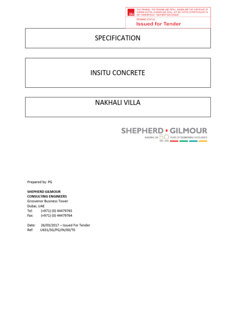 Concrete Specs For Nakhali Villa Pdf Concrete Construction Aggregate