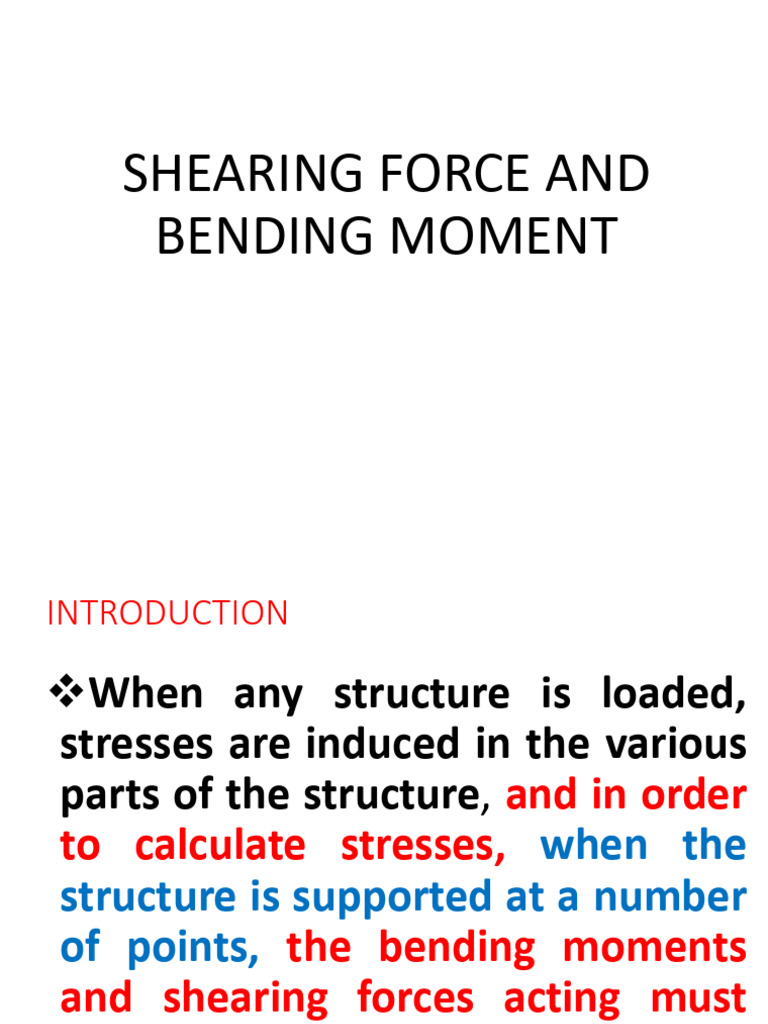 Shearing Force and Bending Moment | PDF | Bending | Beam (Structure)