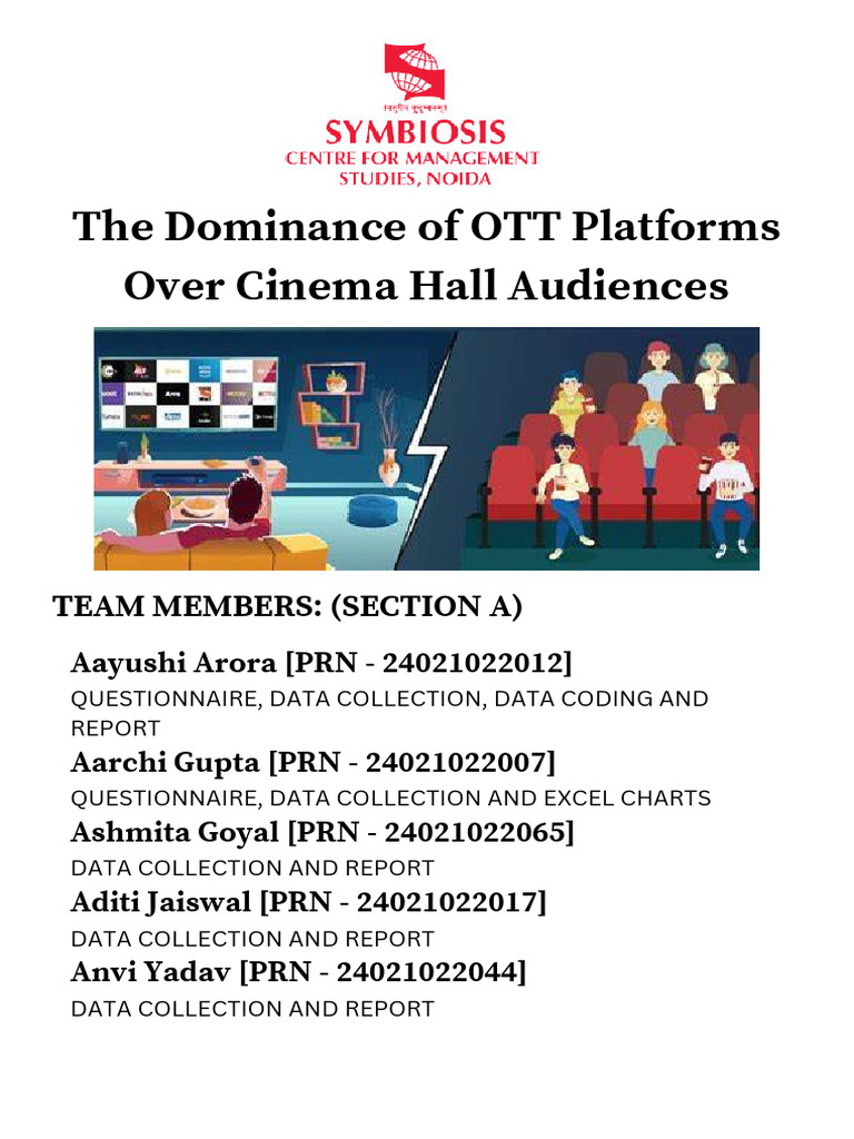 The Dominance of OTT Platforms Over Cinema Hall Audiences PDF | PDF | Movie Theater | Mean
