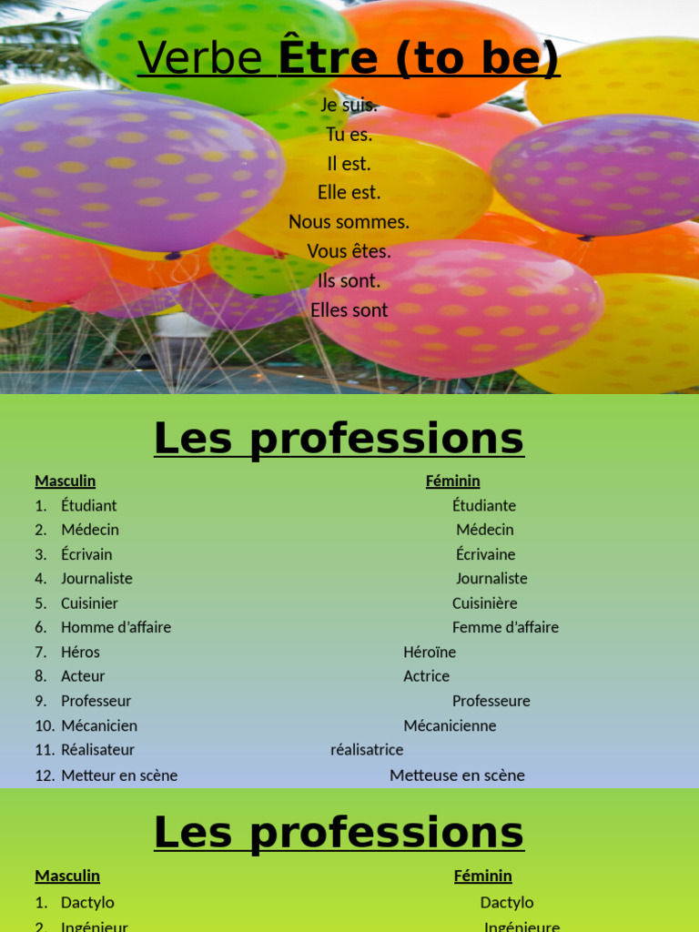 Les professions | PDF