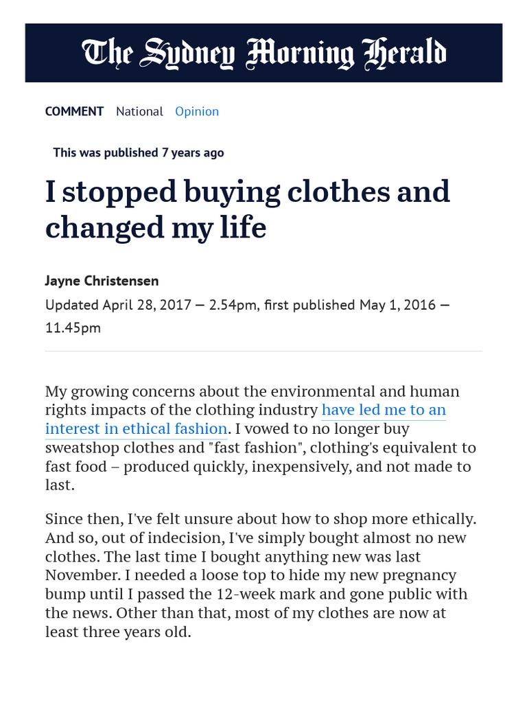 I Stopped Buying Clothes and Changed My Life | PDF | Clothing | Fashion