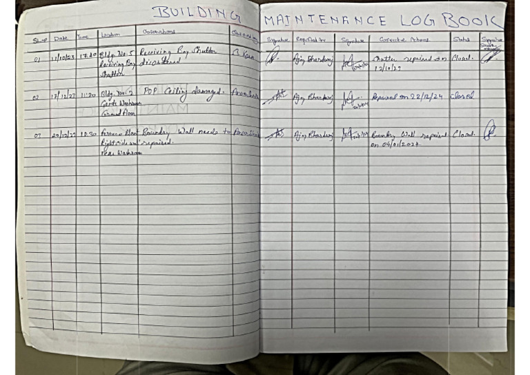 Building Maintenance Log | PDF