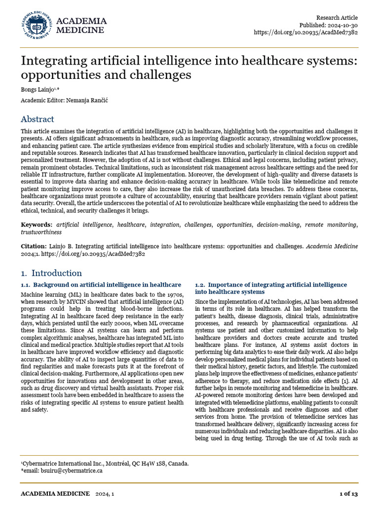 Integrating Artificial Intelligence Into | PDF | Artificial Intelligence | Intelligence (AI ...