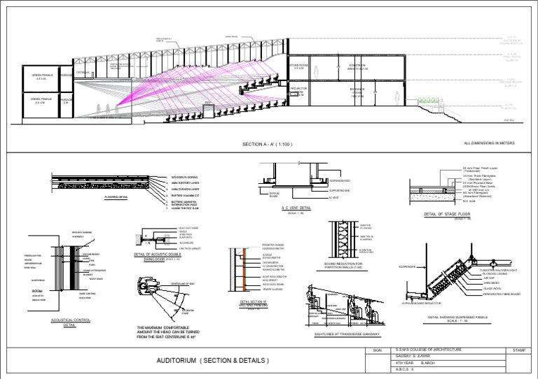 Auditorium Section and Detail Drawings | PDF | Fiberglass | Building ...