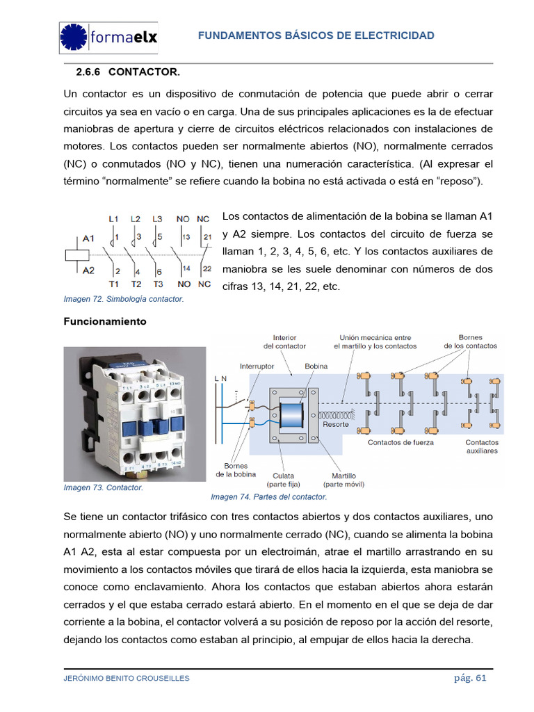 Funcionamiento del contactor eléctrico | PDF