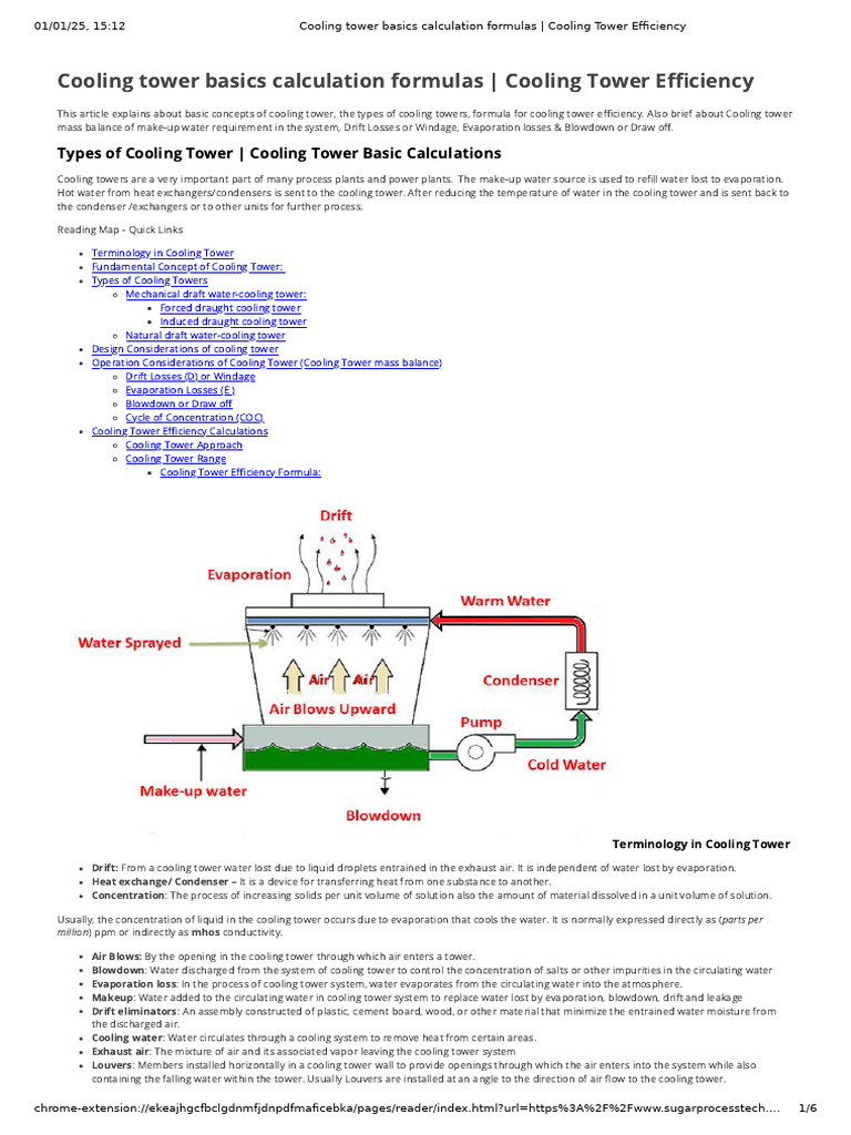 Cooling Tower Efficiency Guide | PDF | Water | Heat Transfer